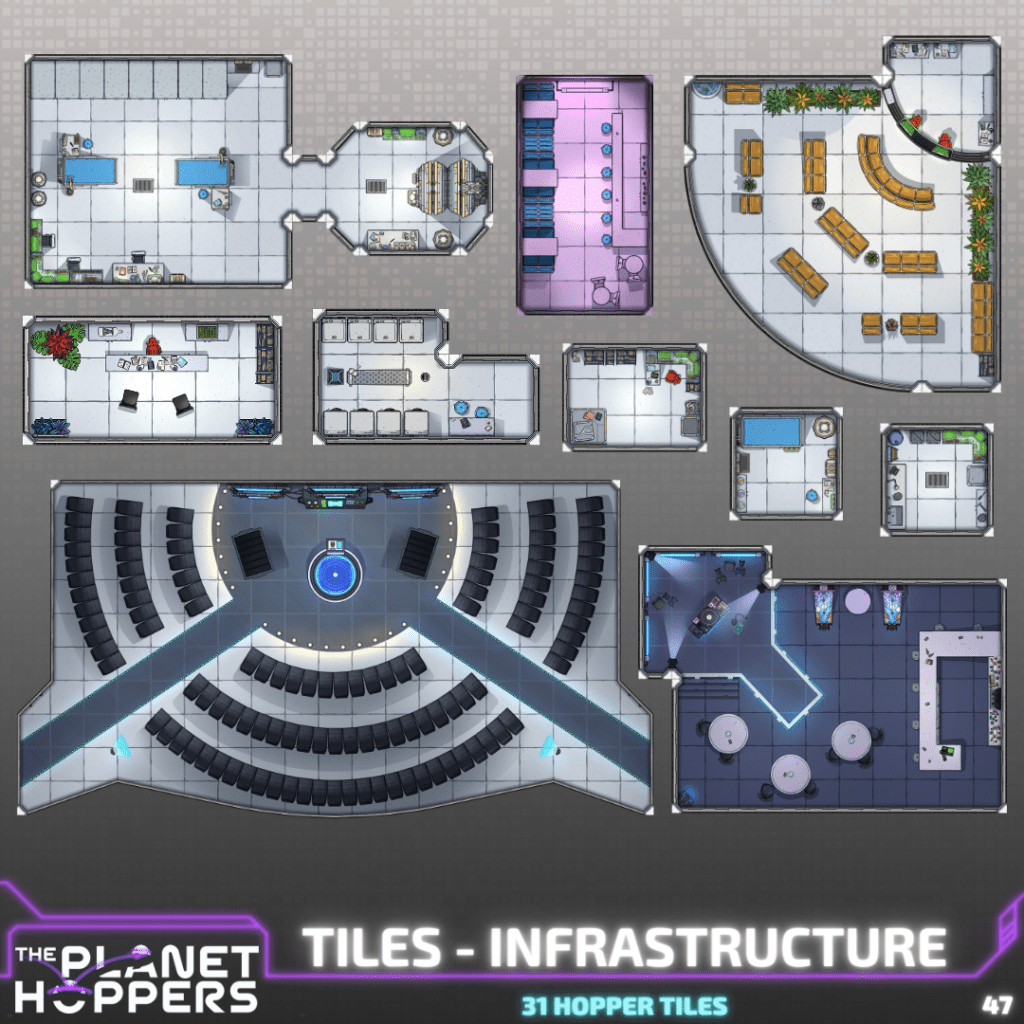 The Planet Hoppers - Tiles: Infrastructure - Arkenforge Tabletop