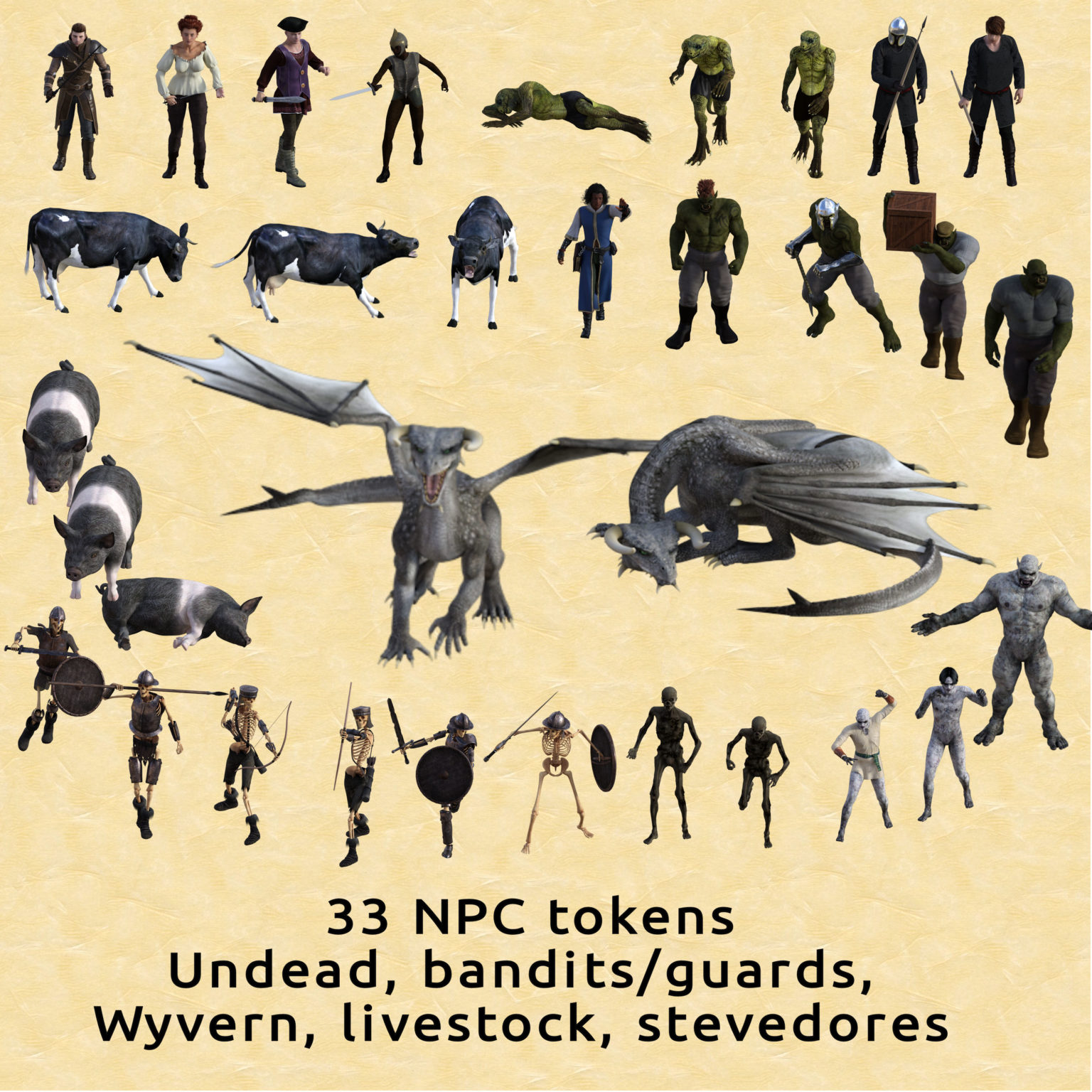 Isometric NPC Tokens 1 GPP - Arkenforge Tabletop